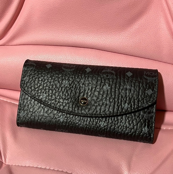 MCM | Bags | Mcm Long Black Wallet | Poshmark